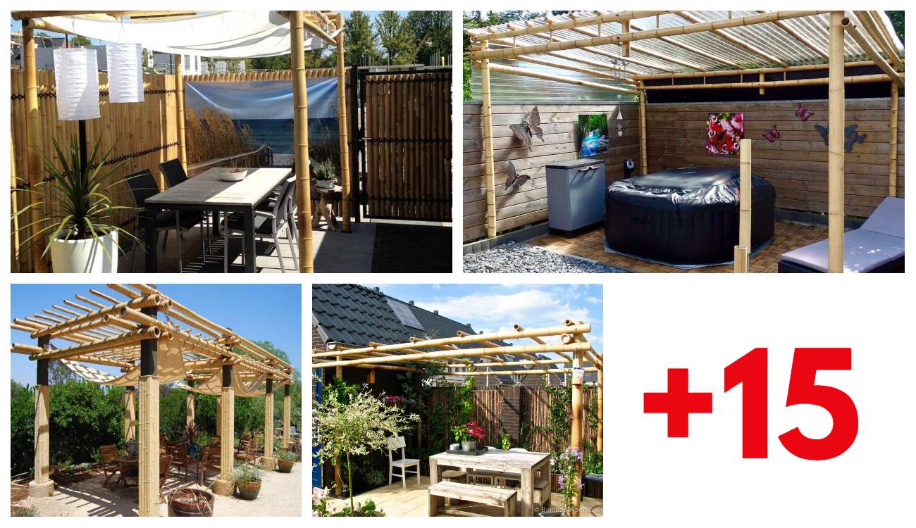 +15 ideas de pérgolas con bambú - TERRAZAS CASA